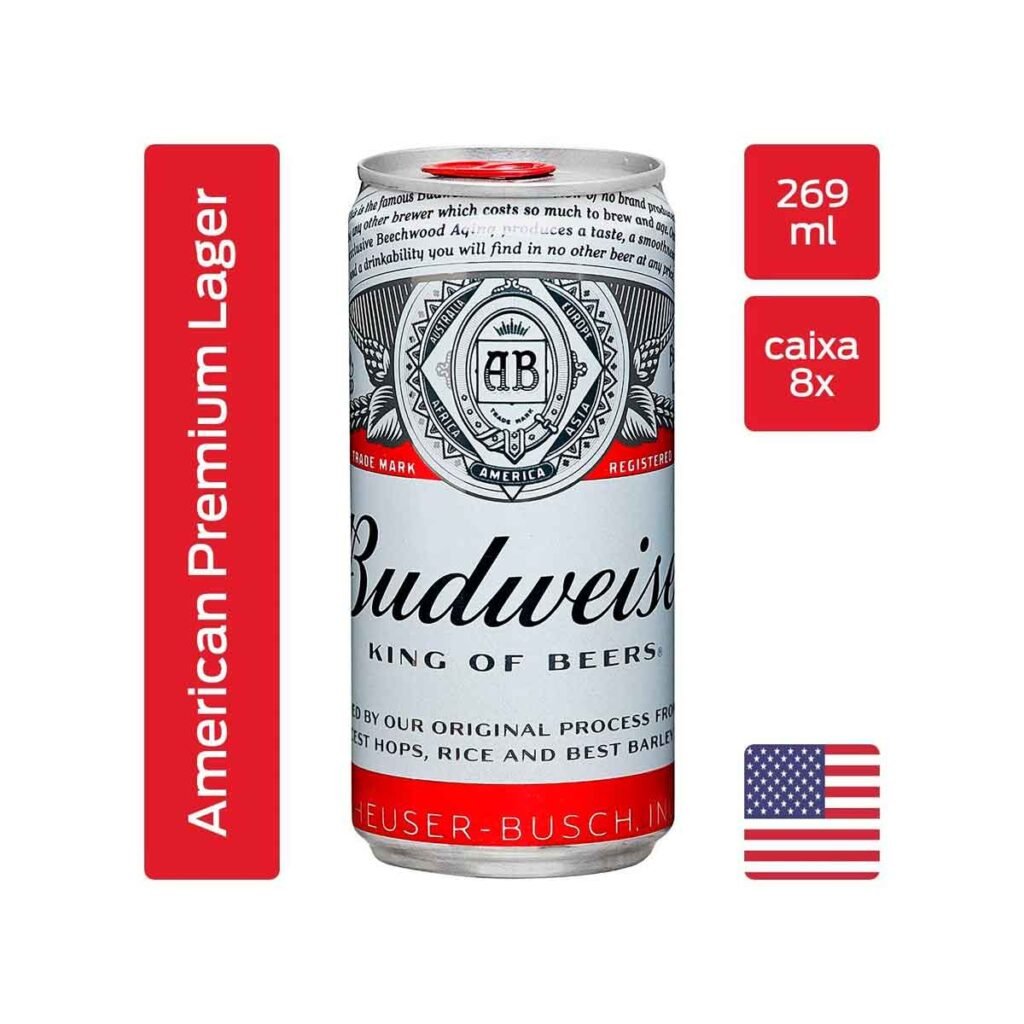 Budweiser American Lager Lata 269ml pack com 8 unidades