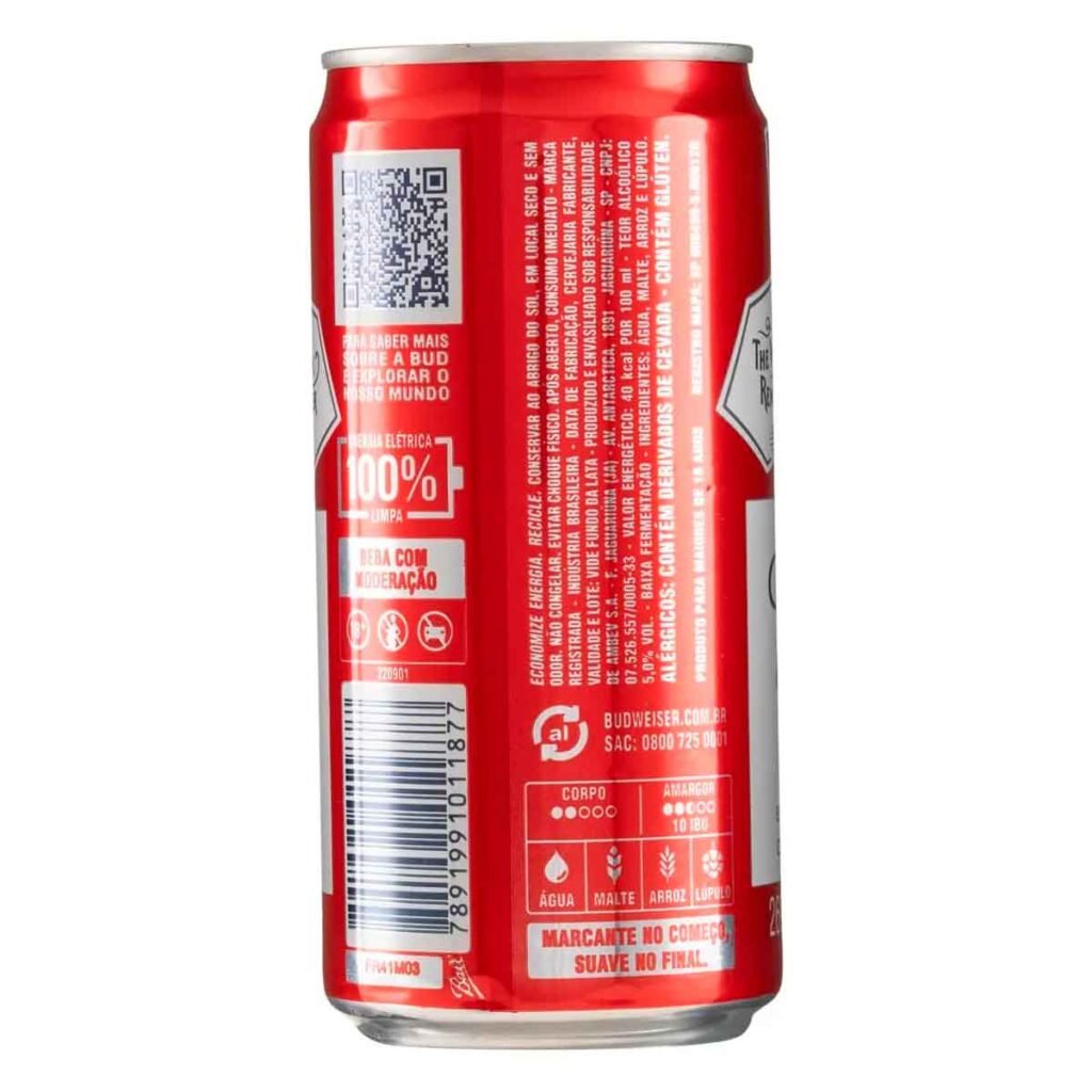 Budweiser American Lager Lata 269ml pack com 8 unidades