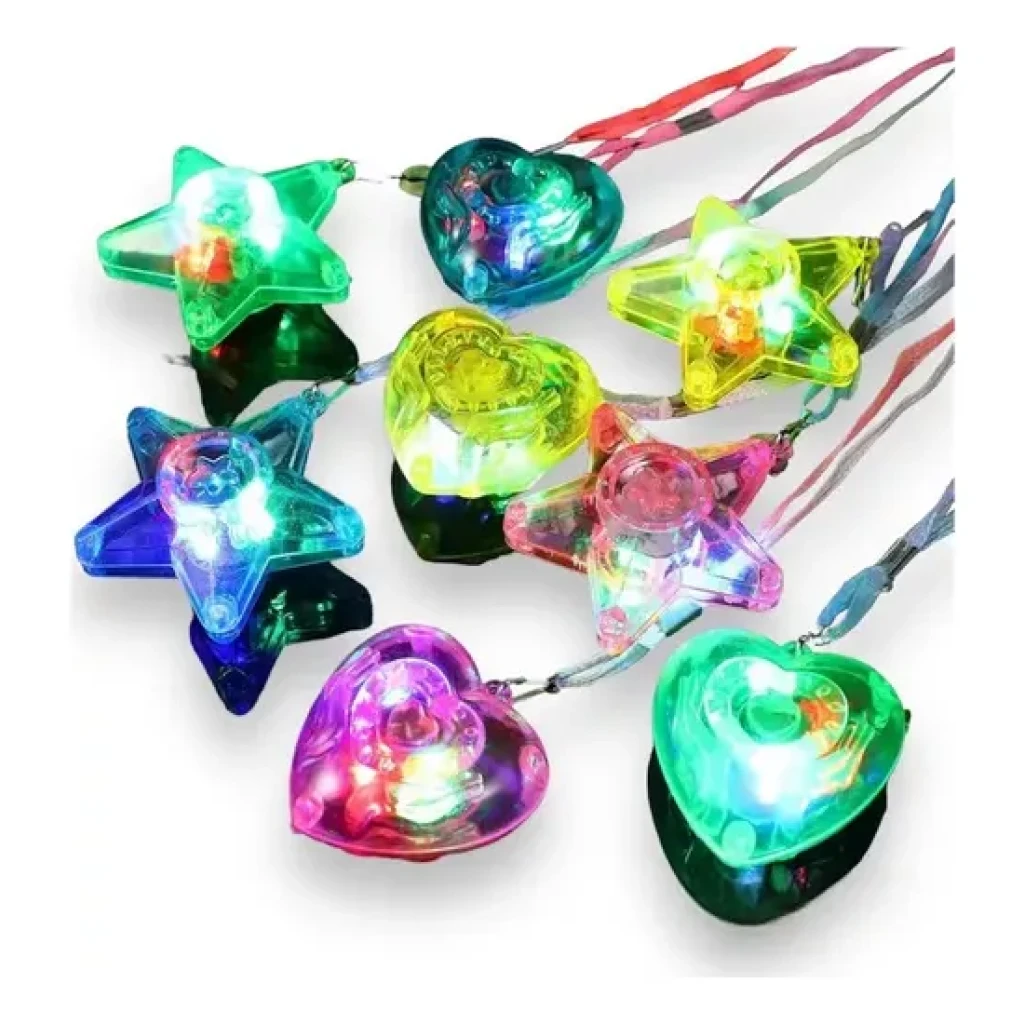 Colar Neon LED Coração - 15 Unidades para Festas
